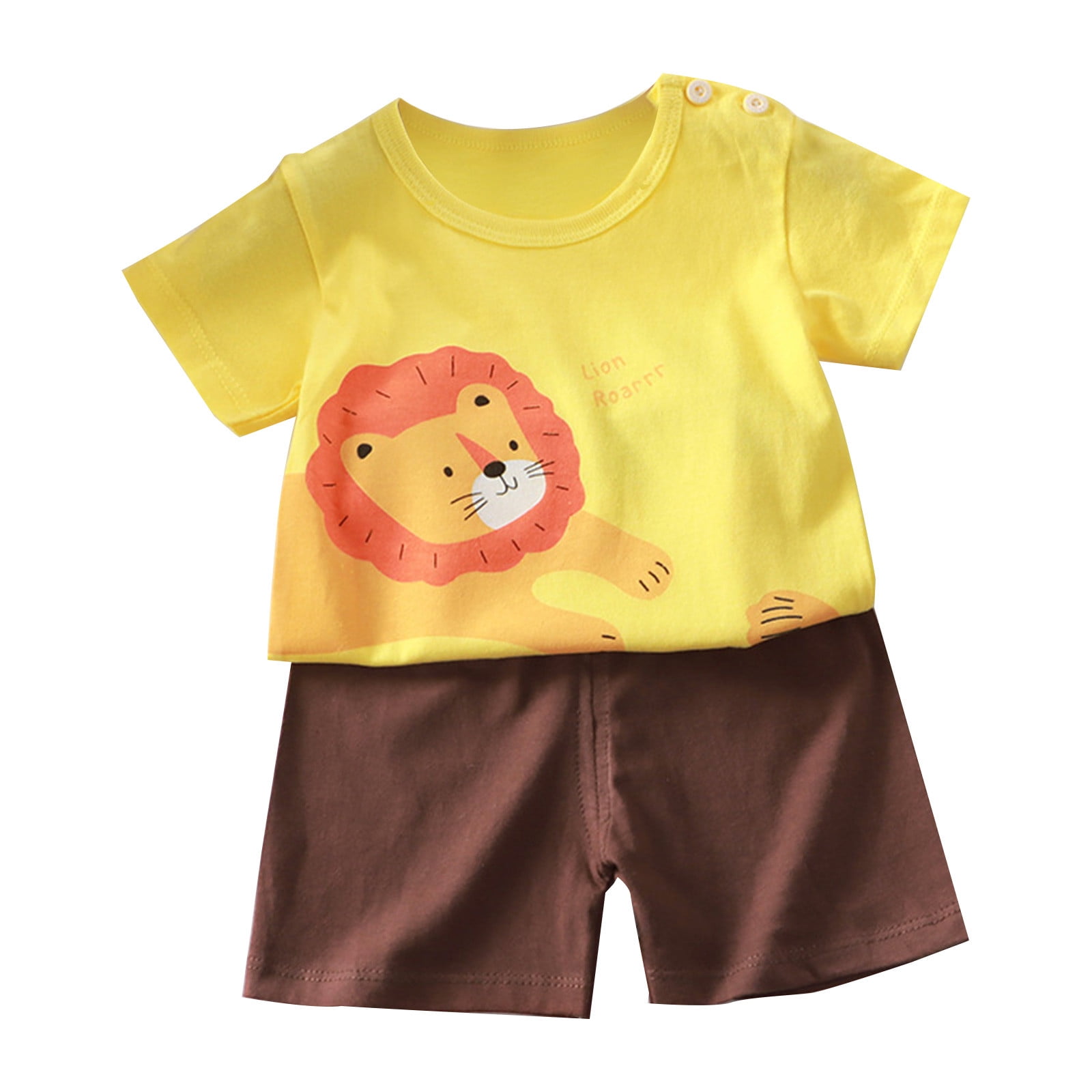 Babcutegg Children's Summer Home Clothing Round Neck Short Sleeved ...