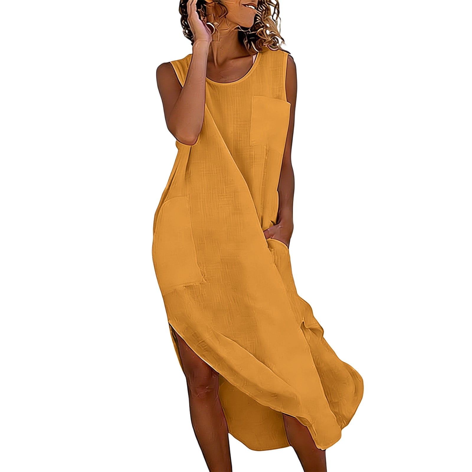 Babcutegg Dress for Women Lightweight Beach Wear Linen Cotton Graphic A ...
