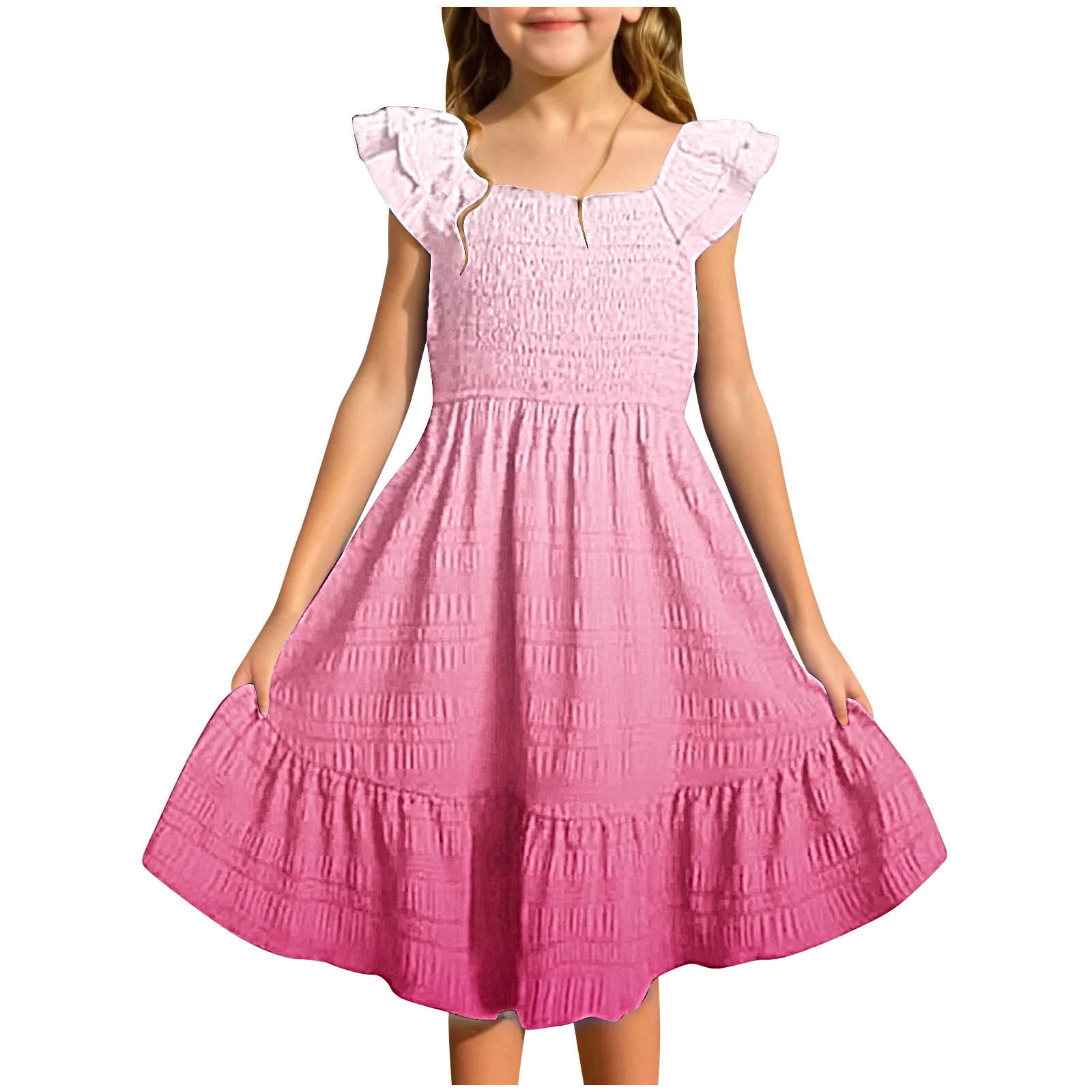 Babcutegg Dresses For Girls Short Sleeve Round Neck Floral Classy Dress ...