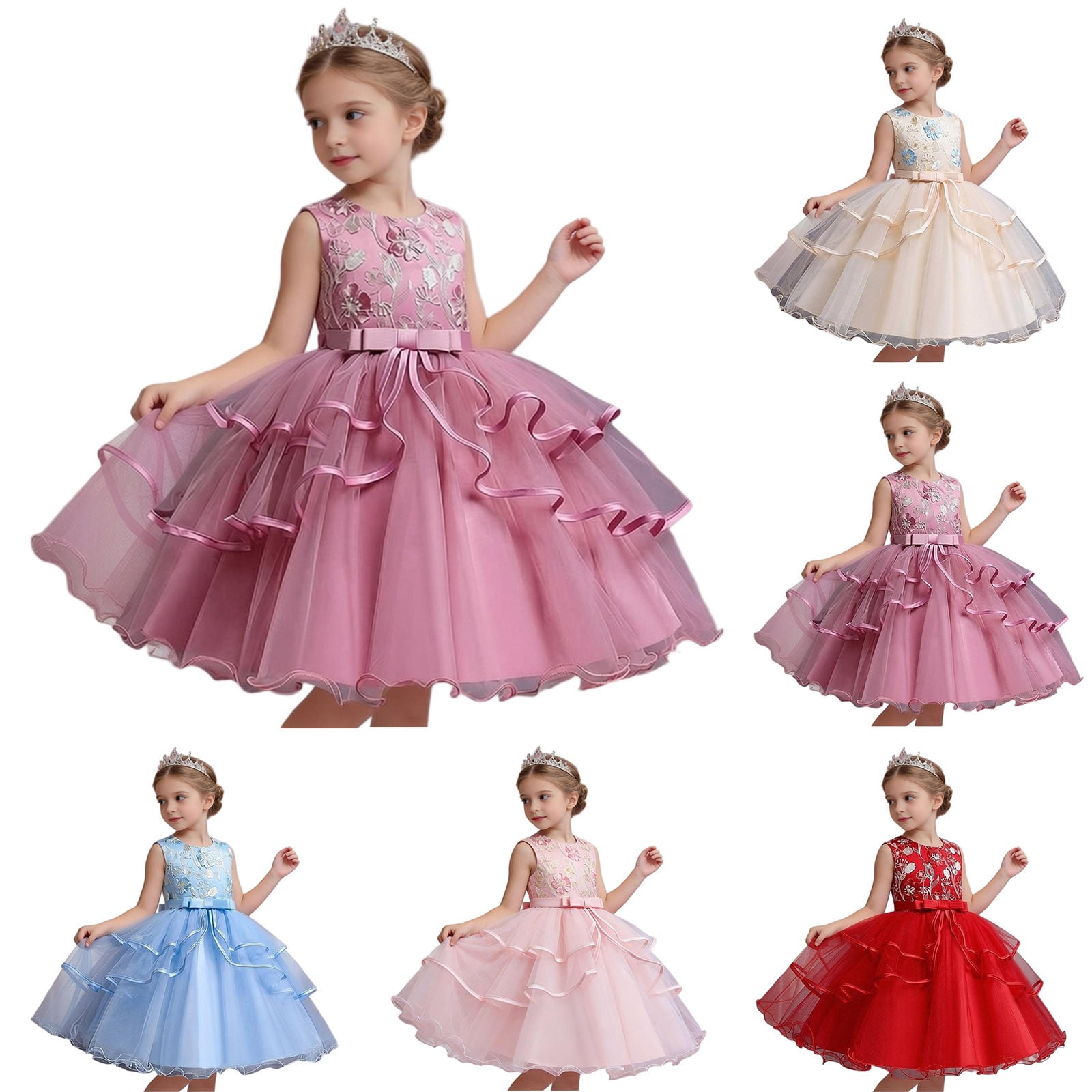 Babcutegg Elegant Floral Embroidered Sleeveless Round-Neck Dress With ...