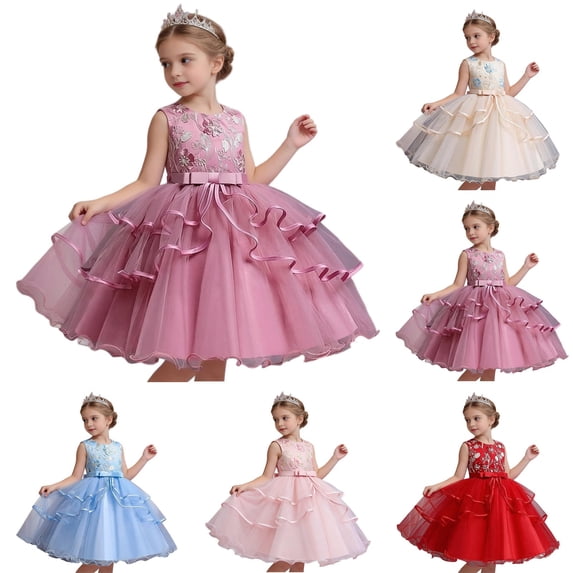 Babcutegg Elegant Floral Embroidered Sleeveless Round-Neck Dress With ...