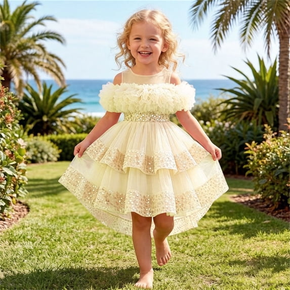 Babcutegg Elegant Sleeveless Round-Neck Mesh Dress With Subtle Sequins ...