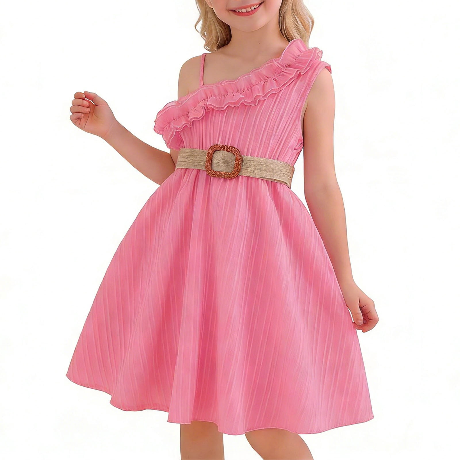 Babcutegg Elegant Sleeveless Solid Color Dress With Trumpet Waist ...