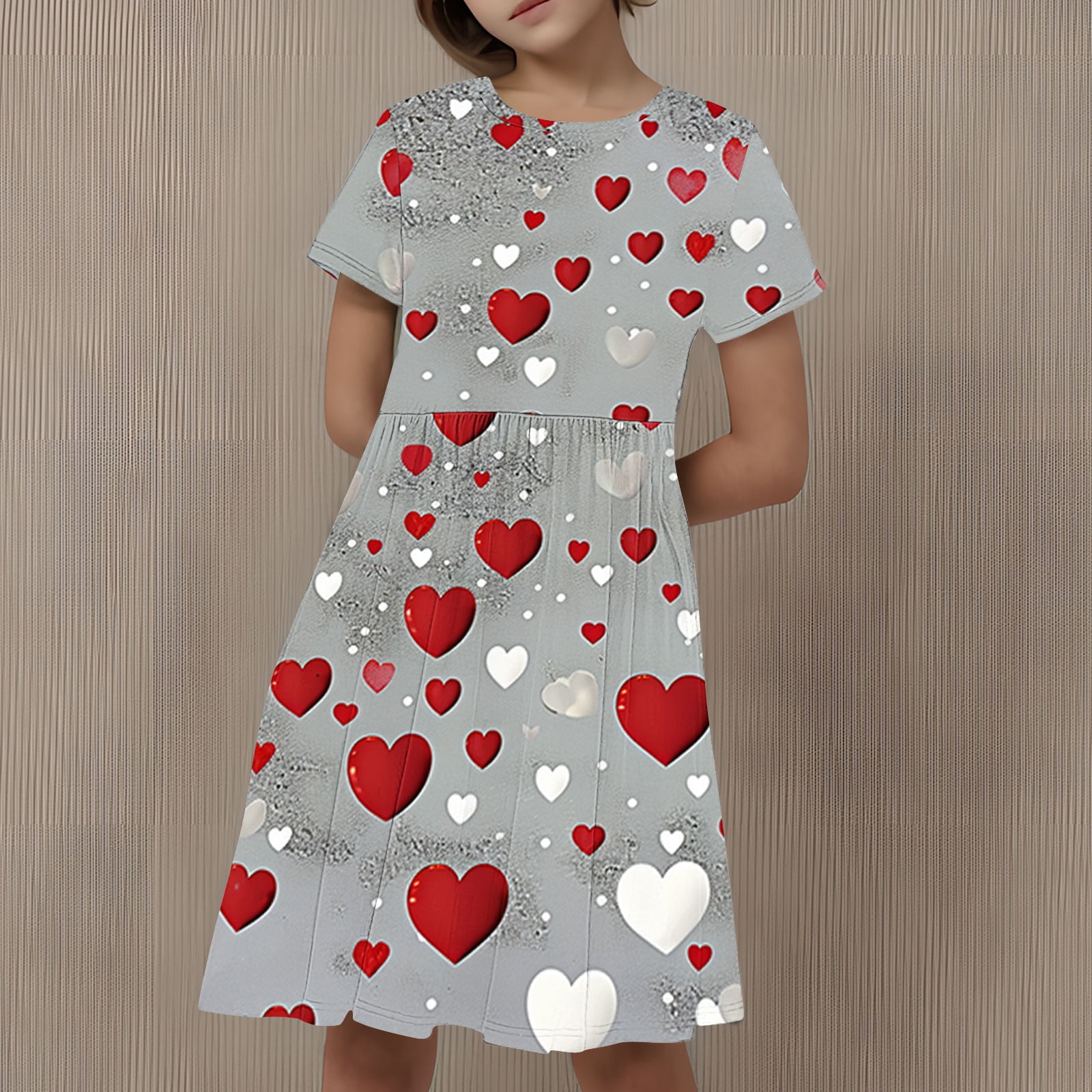 Babcutegg Girls' Dresses, Short Sleeve Casual Outfit Floral Print Girls ...