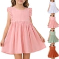 Babcutegg Girls’ Lightweight Summer Dress With Ruffled Sleeveless ...