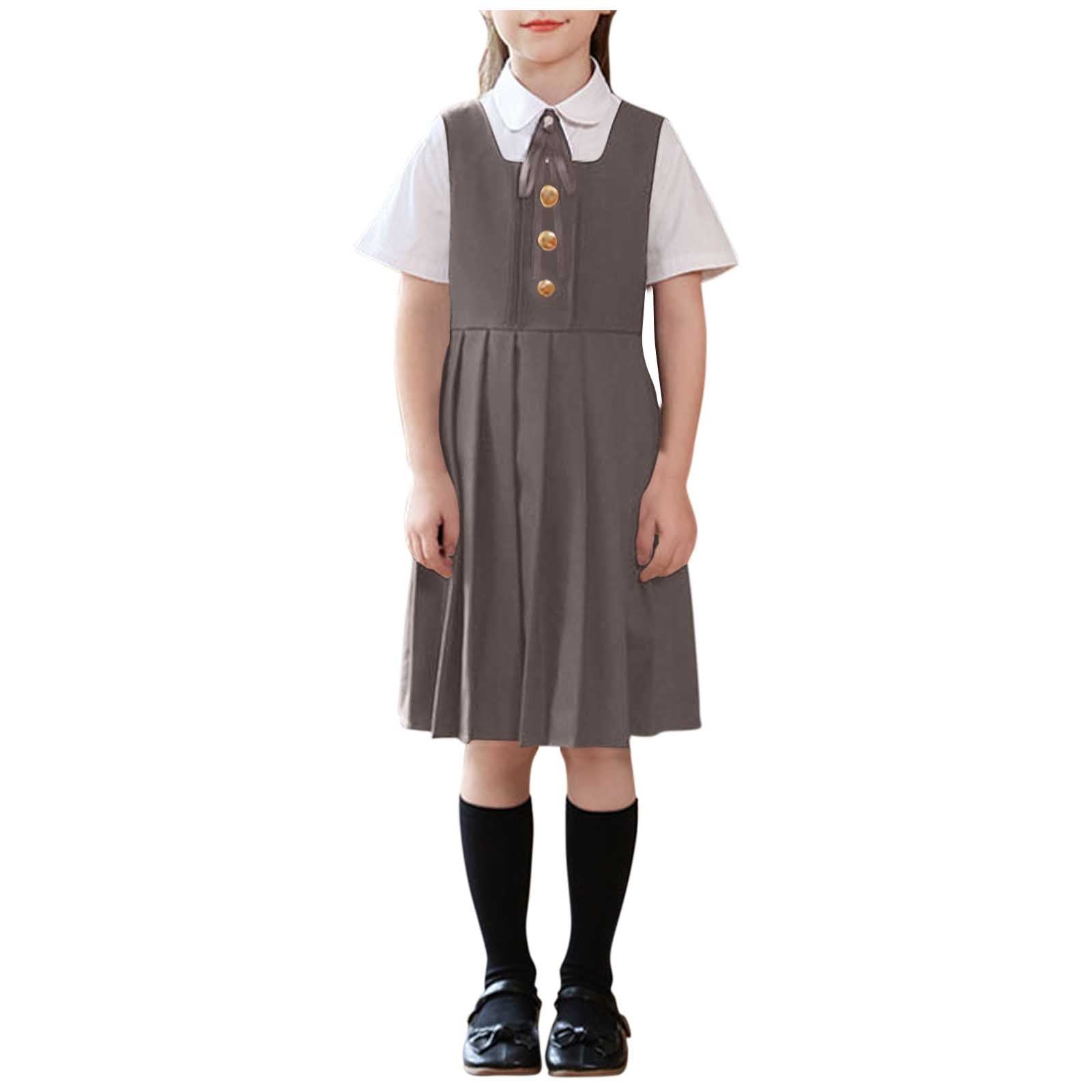 Babcutegg Girls School Uniform Set Shirts&Skirts&Necktie Set Pleated ...