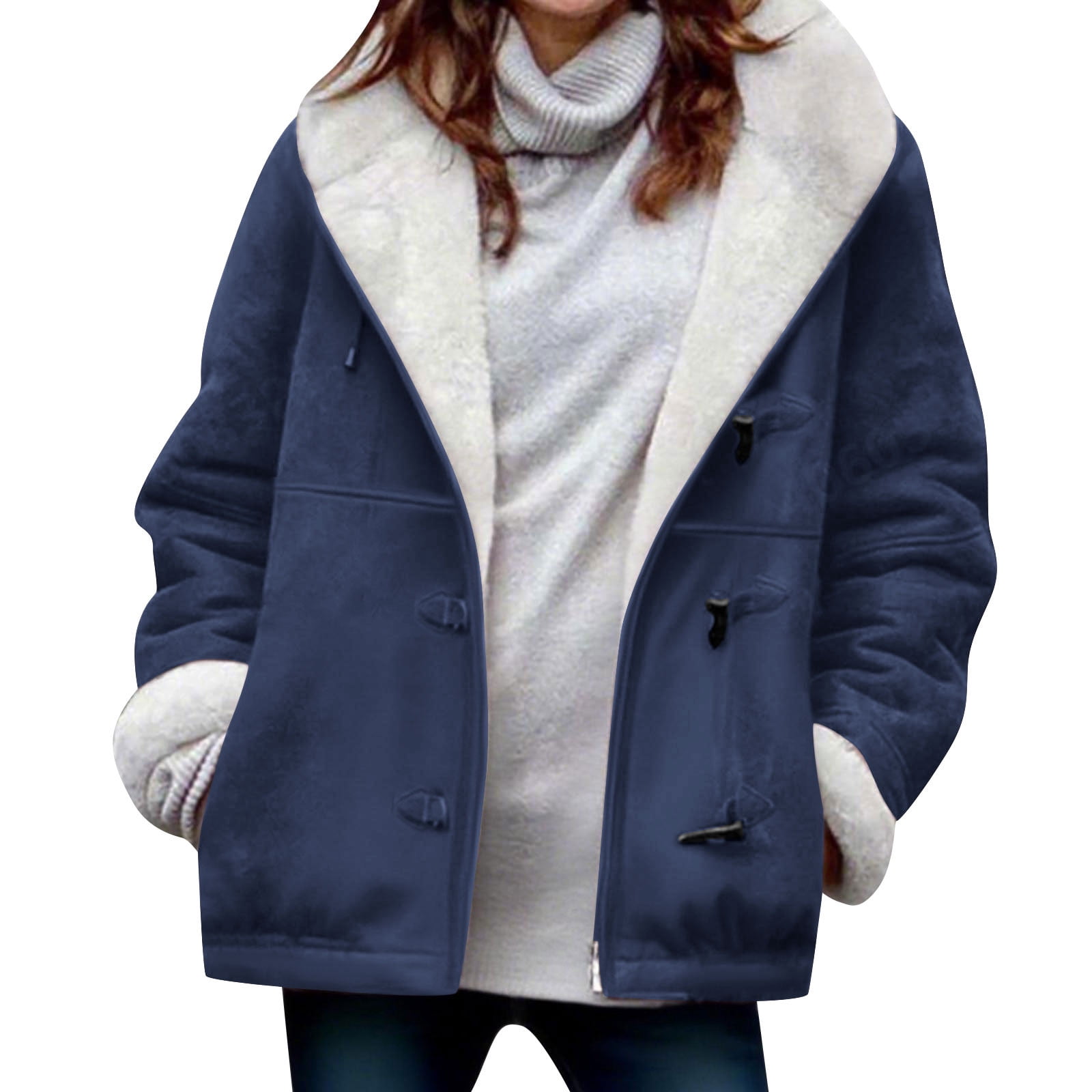 Babcutegg Jackets for Women Hooded Side Pockets Fleece Lined Womens ...