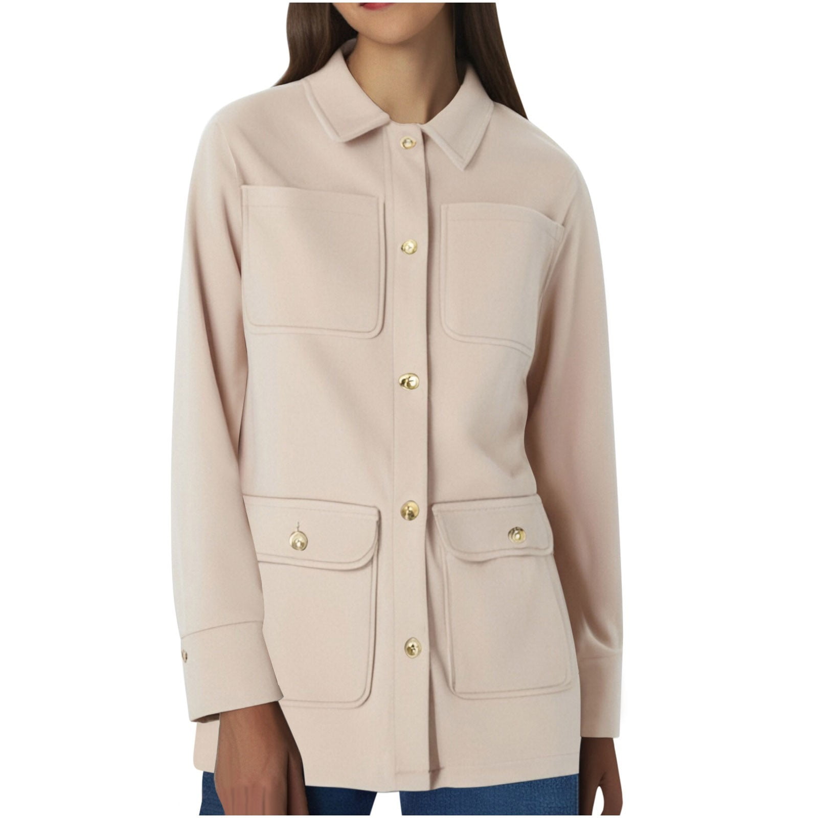 Babcutegg Jackets for Women Long Length Side Pockets Fleece Linked ...