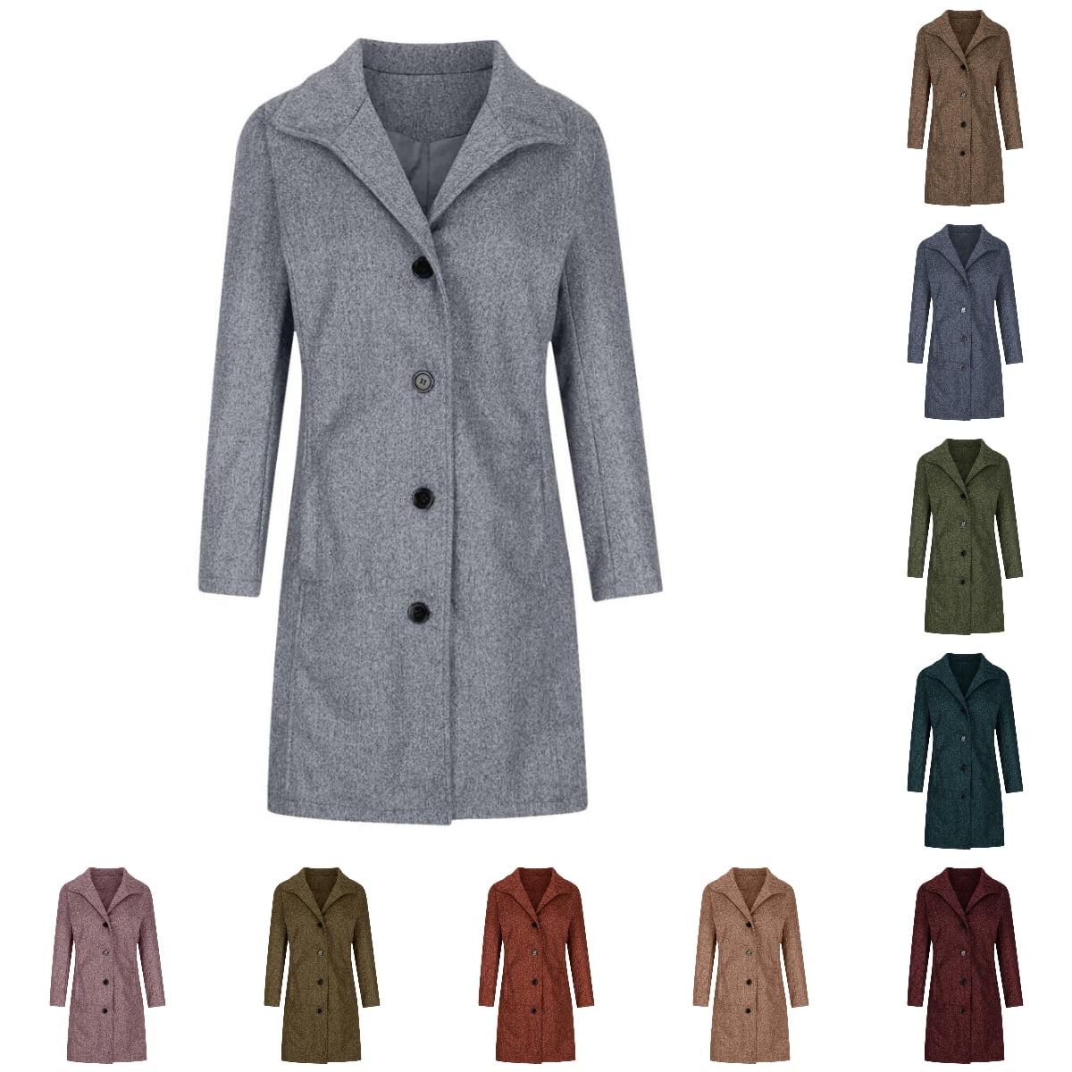 Babcutegg Jackets for Women Open Front Side Pockets Long Sleeve Long ...