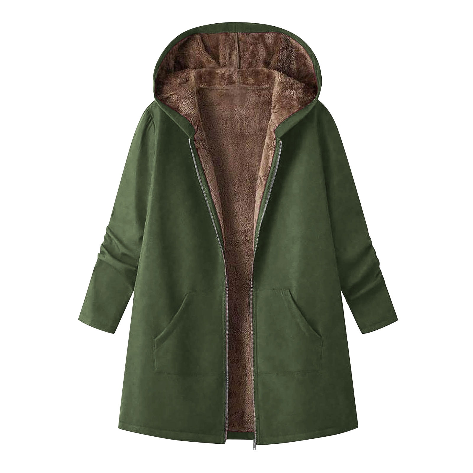 Babcutegg Jackets for Women Side Pockets Fleece Lined Hooded Womens ...