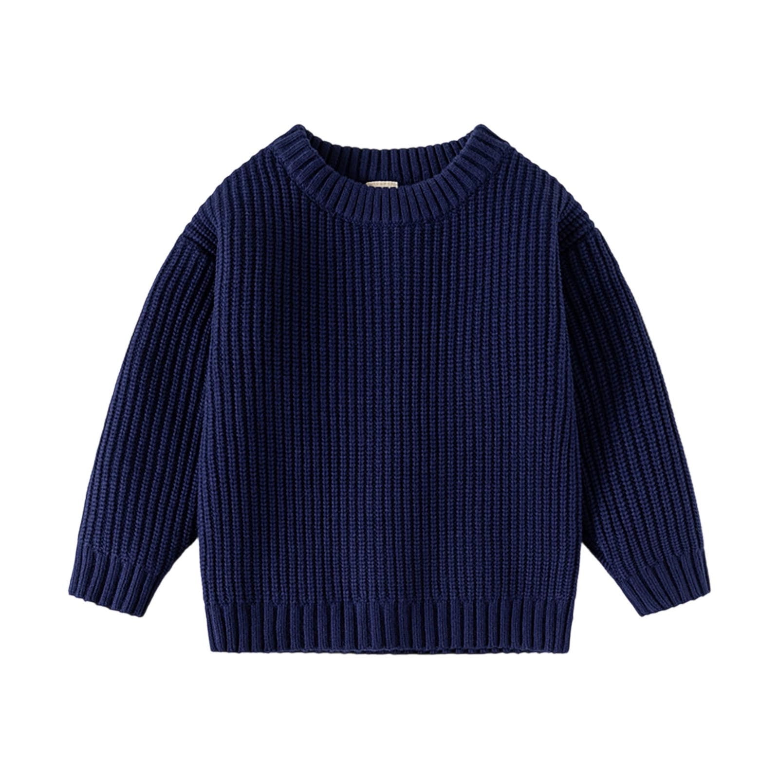 Babcutegg Kid Boys and Girls Sweaters Soild Color Long Sleeve Crew Neck ...
