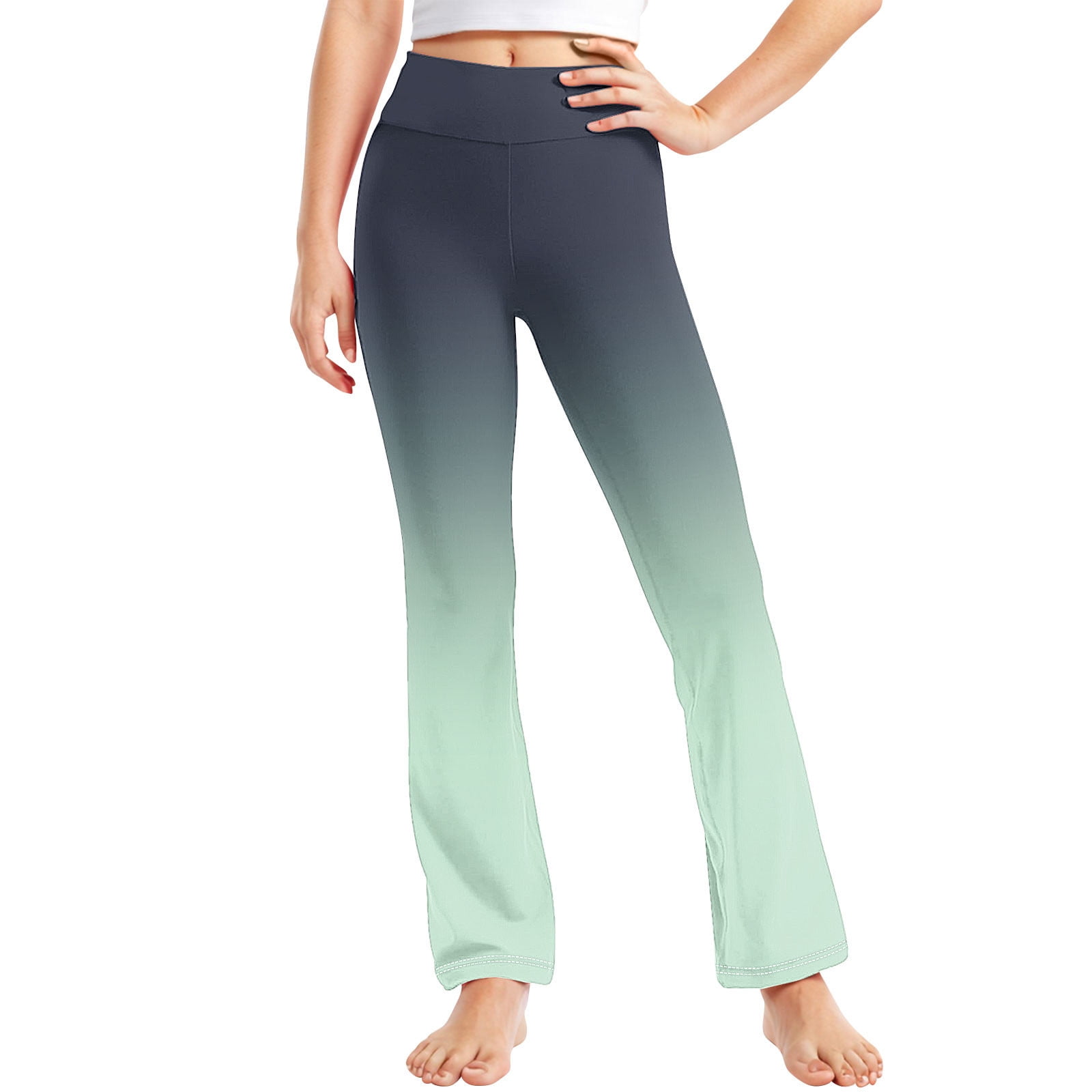 Babcutegg Kid Girls Athletic Long Pants, Gradient Pattern Yoga Pants ...