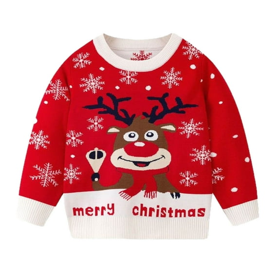 Babcutegg Kid Girls Christmas Sweaters Elastic Waist Graphic Pullover ...