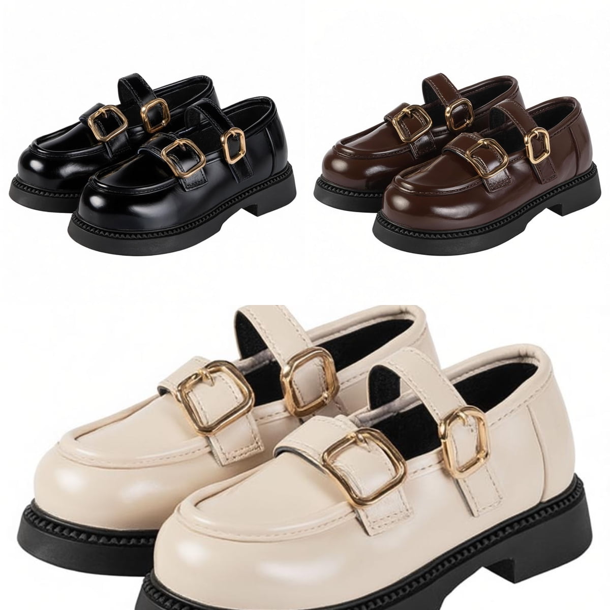 Babcutegg Kid Girls Shoes British Style Lightweight Non Slip Flat ...