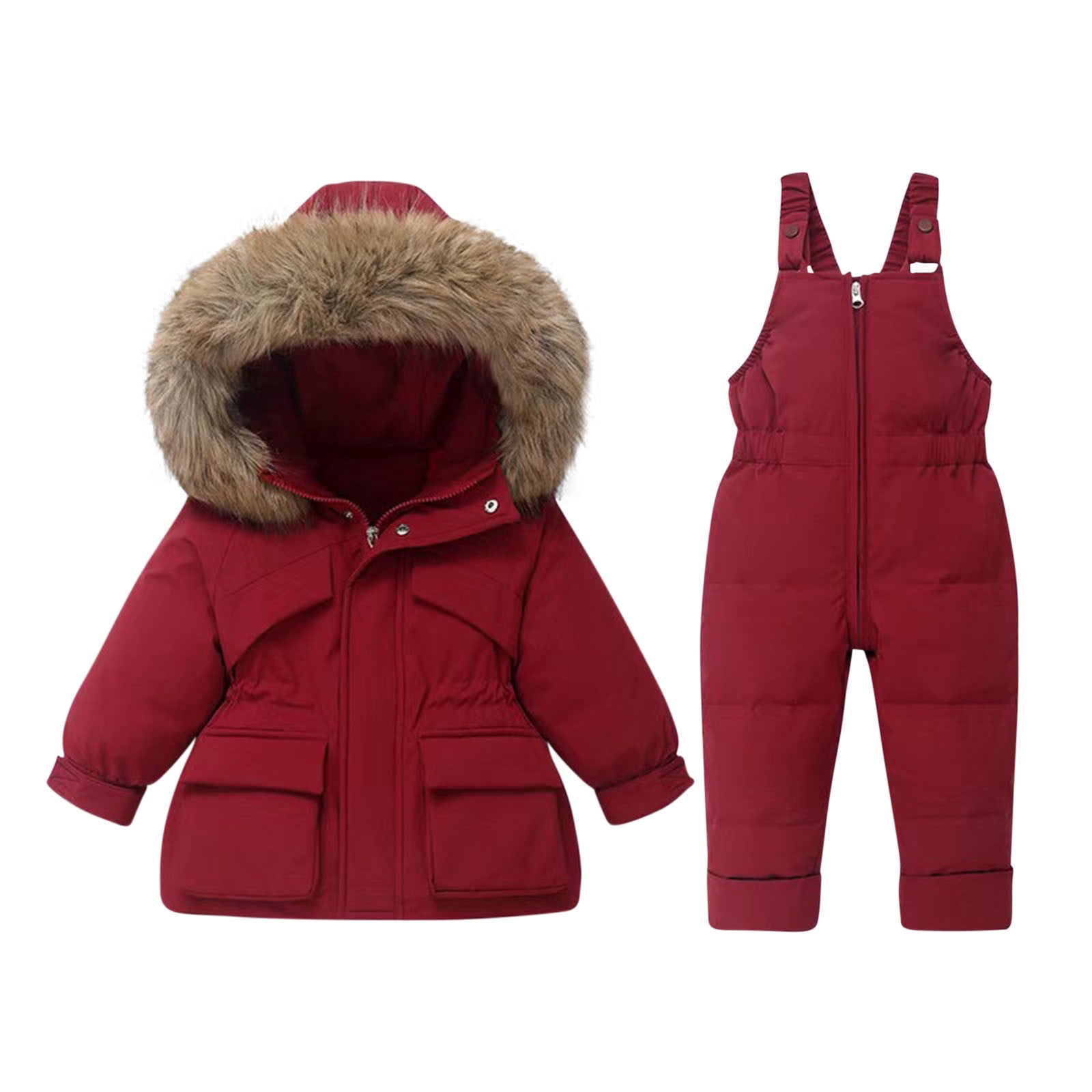 Babcutegg Kid Girls Ski Suit Set Full Zipper Snow Jacket and Jumpsuit ...