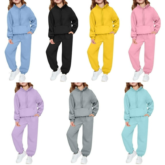 Babcutegg Kid Girls Yoga Pants Side Pockets Athletic Wear Soild Color ...