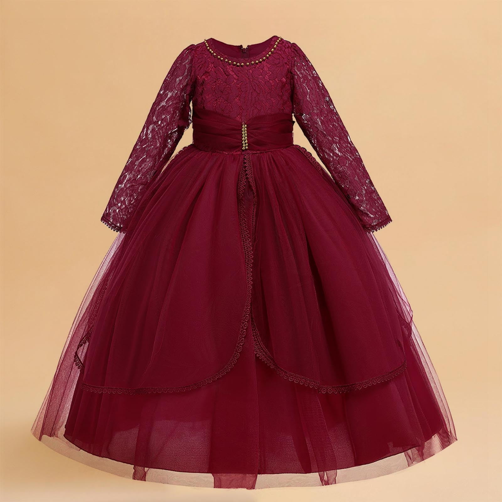 Babcutegg Layered Cake Dress, Bow Embellished Gown Round Neck Attire ...