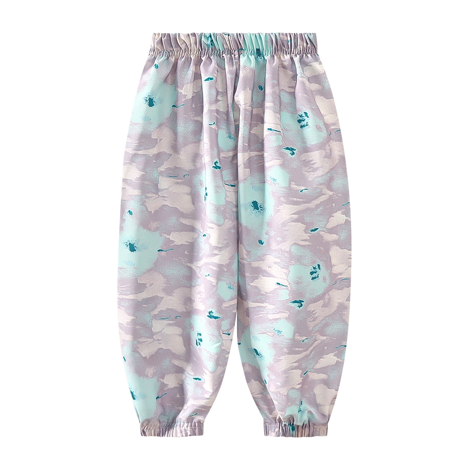 Babcutegg Long Pants for Toddler Girls Wide Leg Graphic Pattern Elastic ...