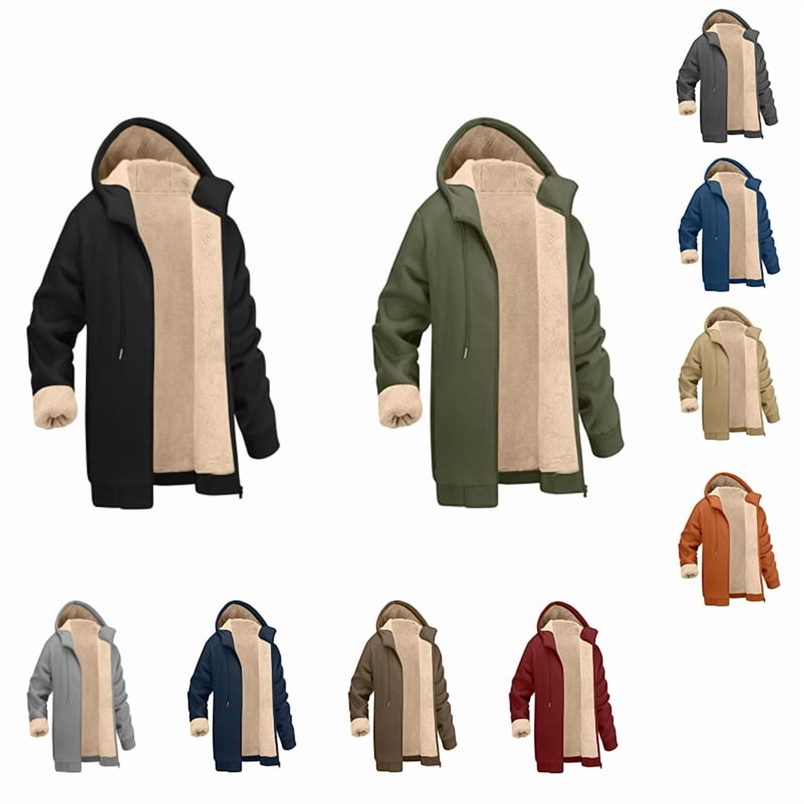 Babcutegg Mens Sweatshirts Full Zipper Side Pockets Hooded Jackets with ...