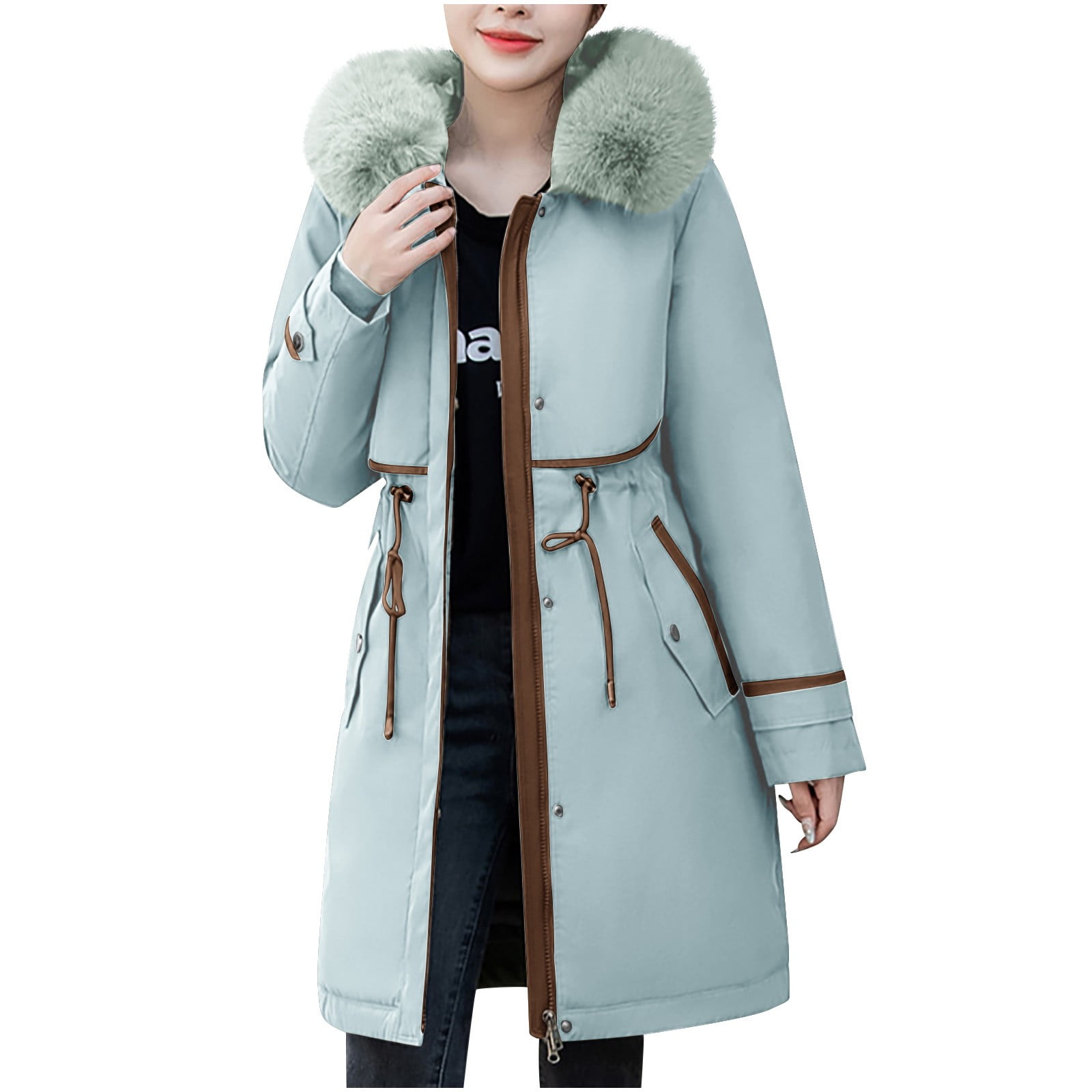 Babcutegg Parka Jackets for Women Hooded Fleece Lined Warm Womens Fall ...