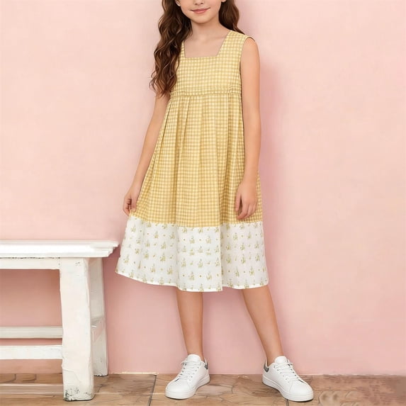 Babcutegg Plaid Sleeveless Summer Dress With Breathable Fabric, Classic ...
