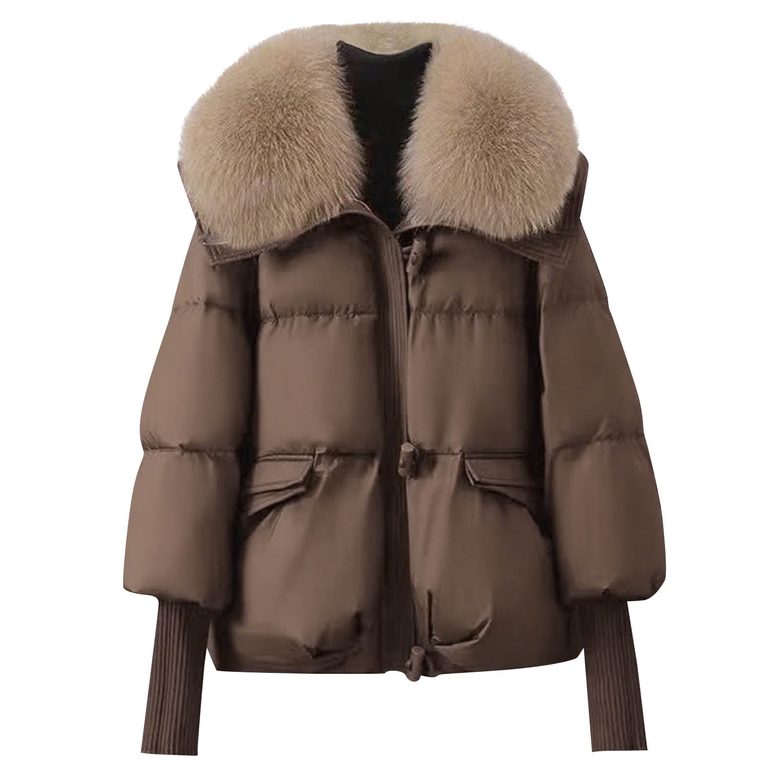 Babcutegg Puffer Jackets for Women Full Zipper Warm Hooded Fall and ...