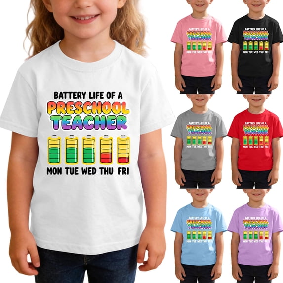 Babcutegg School Uniform for Kid Girls Short Sleeve Graphic Pattern ...