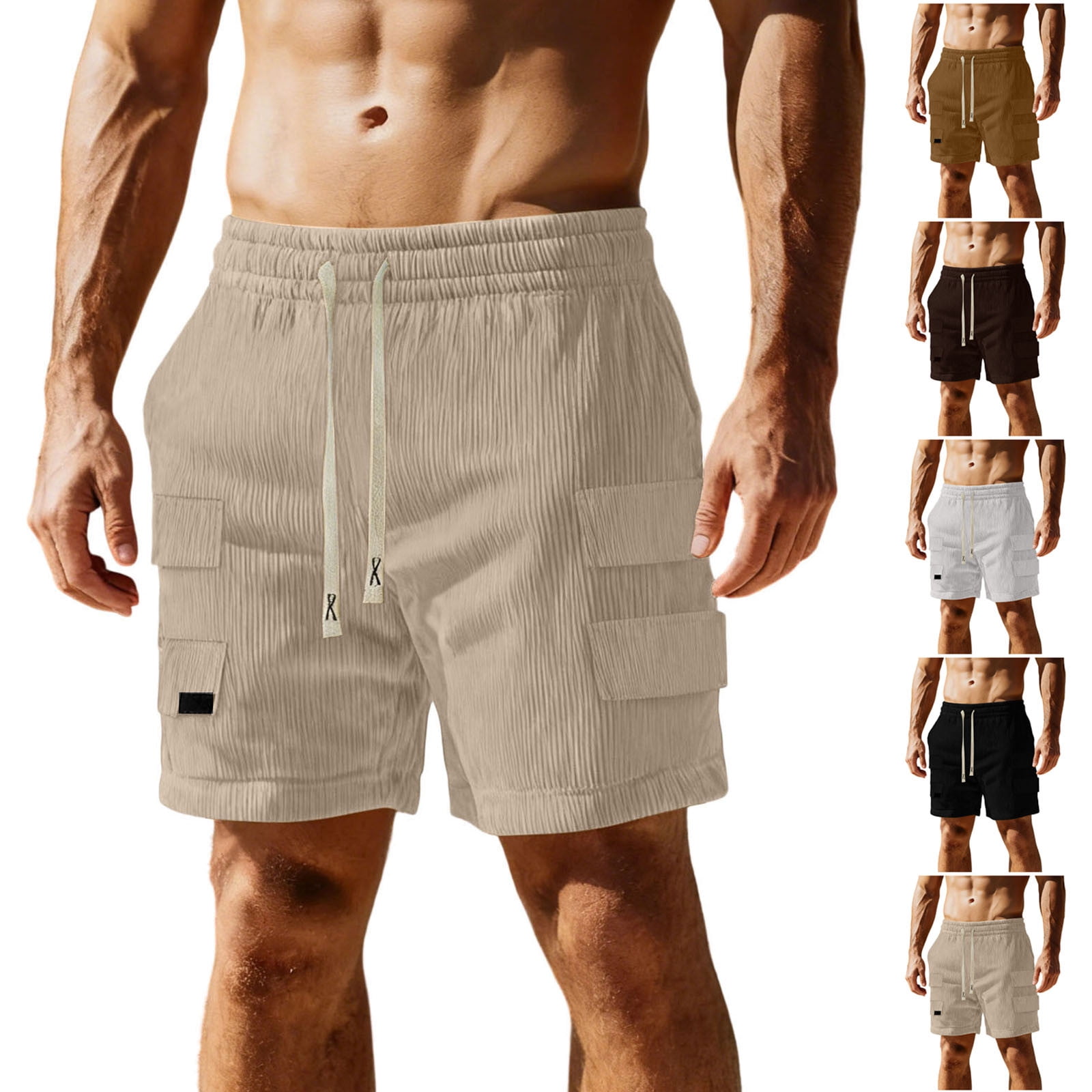 Babcutegg Shorts for Men Side Pockets with Drawstring Casual Fashion ...