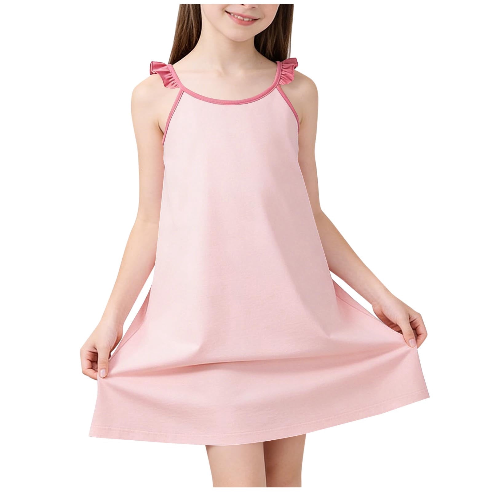 Babcutegg Soft Cotton Sleeveless Summer Dress With Round Neck And Knee ...