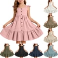 Babcutegg Solid Color Pleated Casual Dress With Button-Up Front And ...