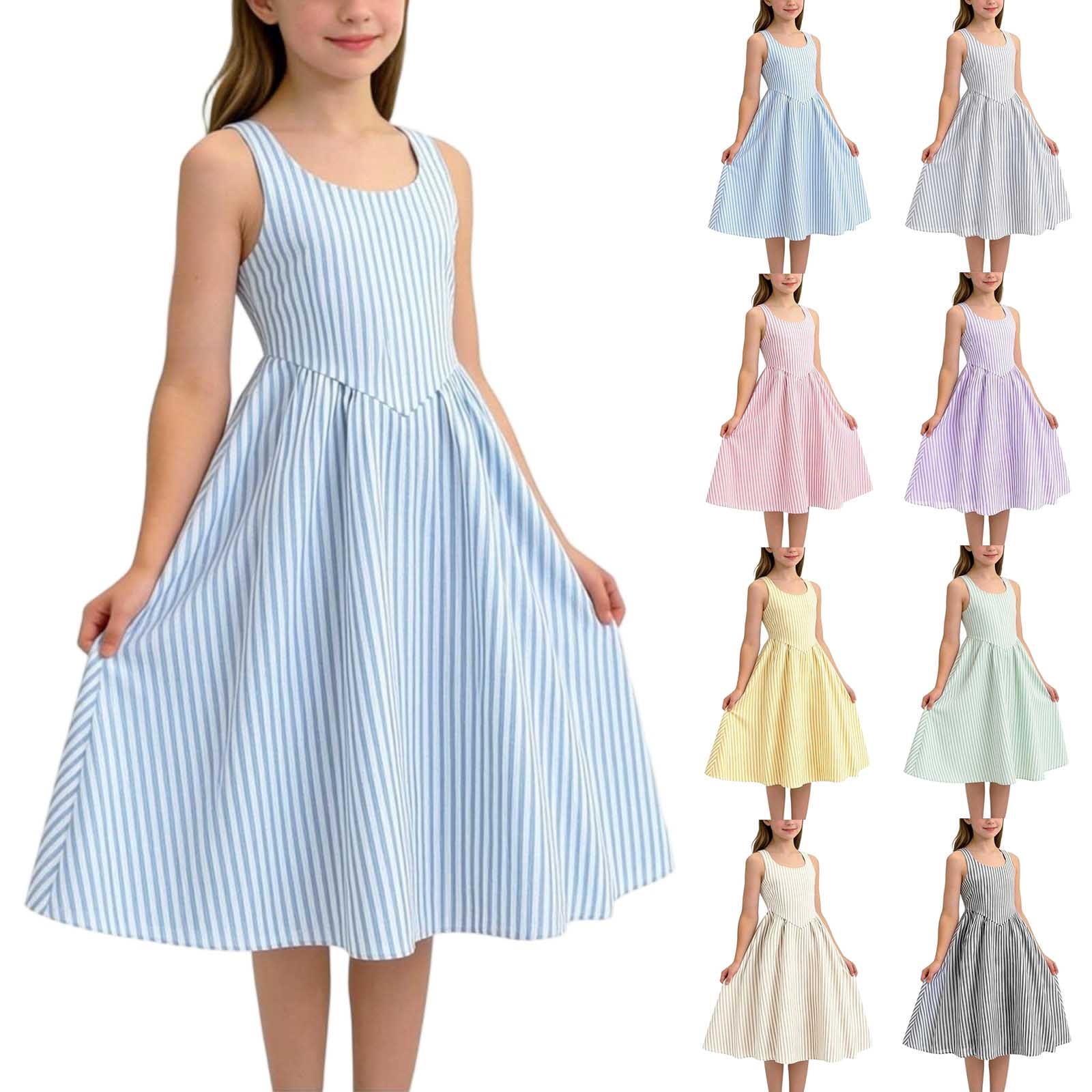Babcutegg Striped Sleeveless Round Neck Casual Dress For Warm Weather ...