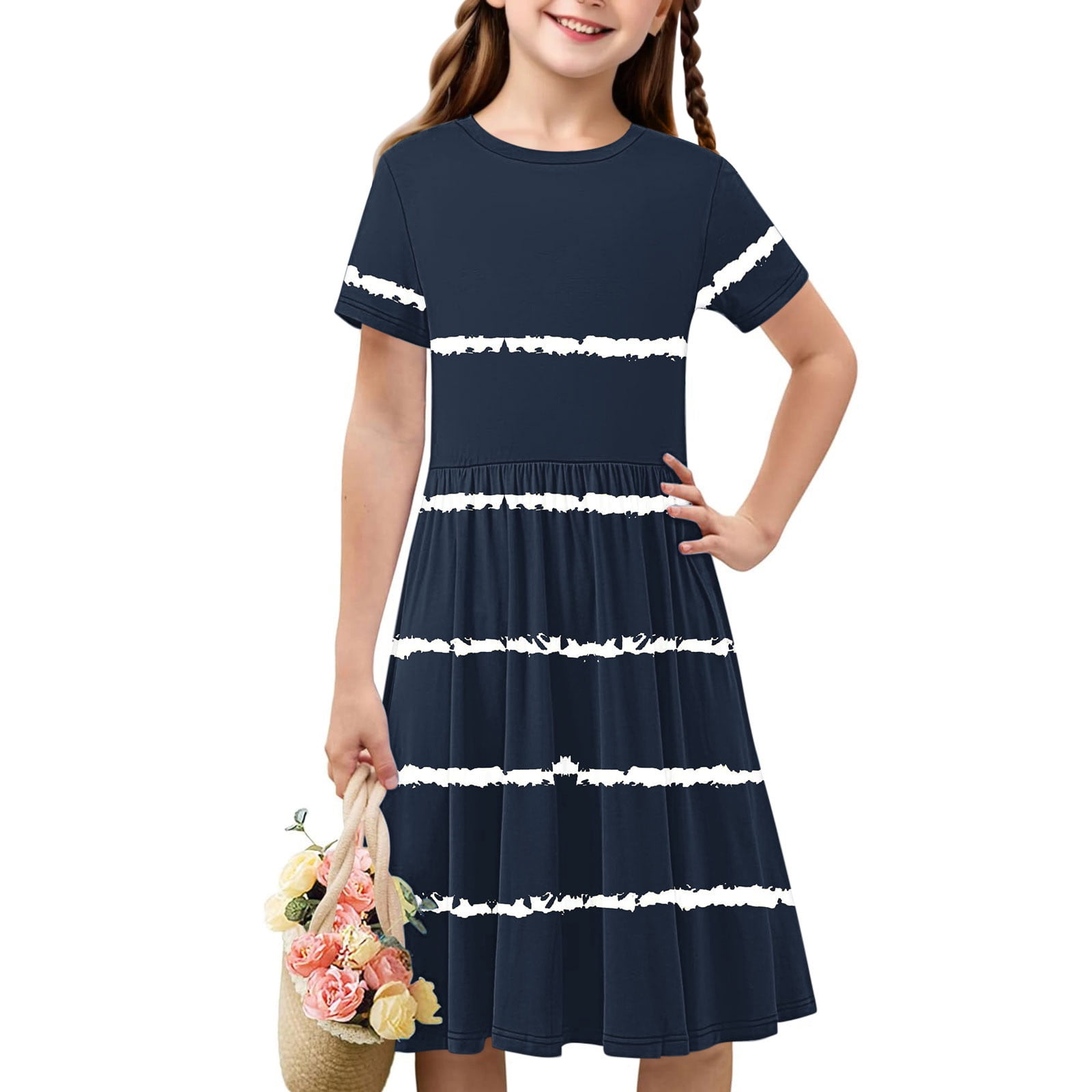 Babcutegg Summer Kids Short Shirt Dresses for Little Girls Skirts ...