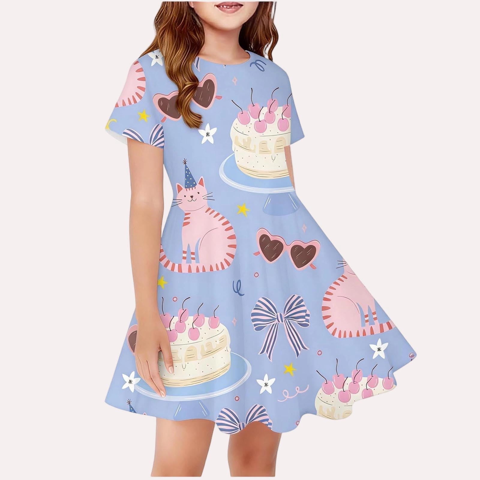 Babcutegg Summer Short-Sleeve Round-Neck Dress With Playful Jellyfish ...