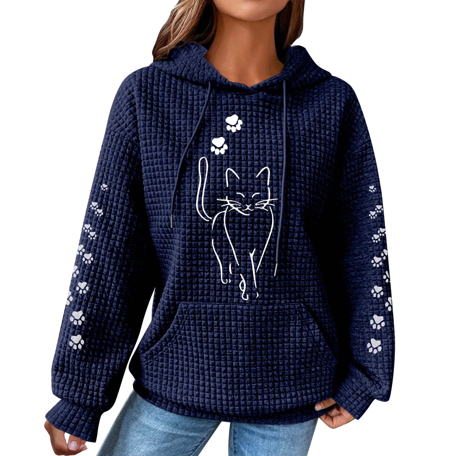 Babcutegg Sweatshirts for Women Hooded Graphic Tee Long Length Fall and ...