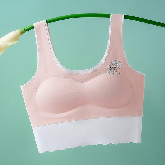 Babcutegg Teen Girls Bra Students Bra Seamless Bra With Elastic Girls ...