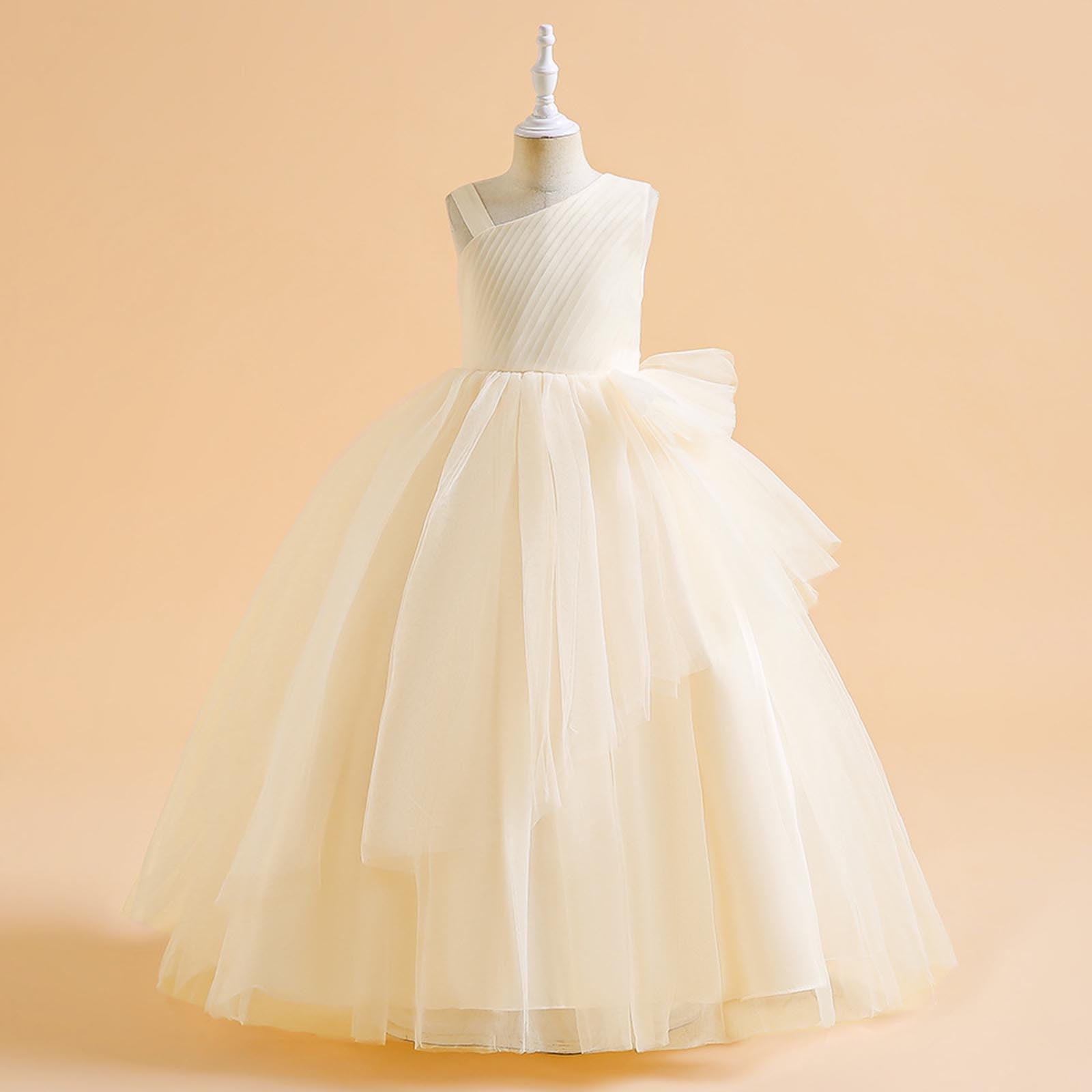 Babcutegg Teen Pageant Attire, Layered Sheer Dress Off-Shoulder Gown ...