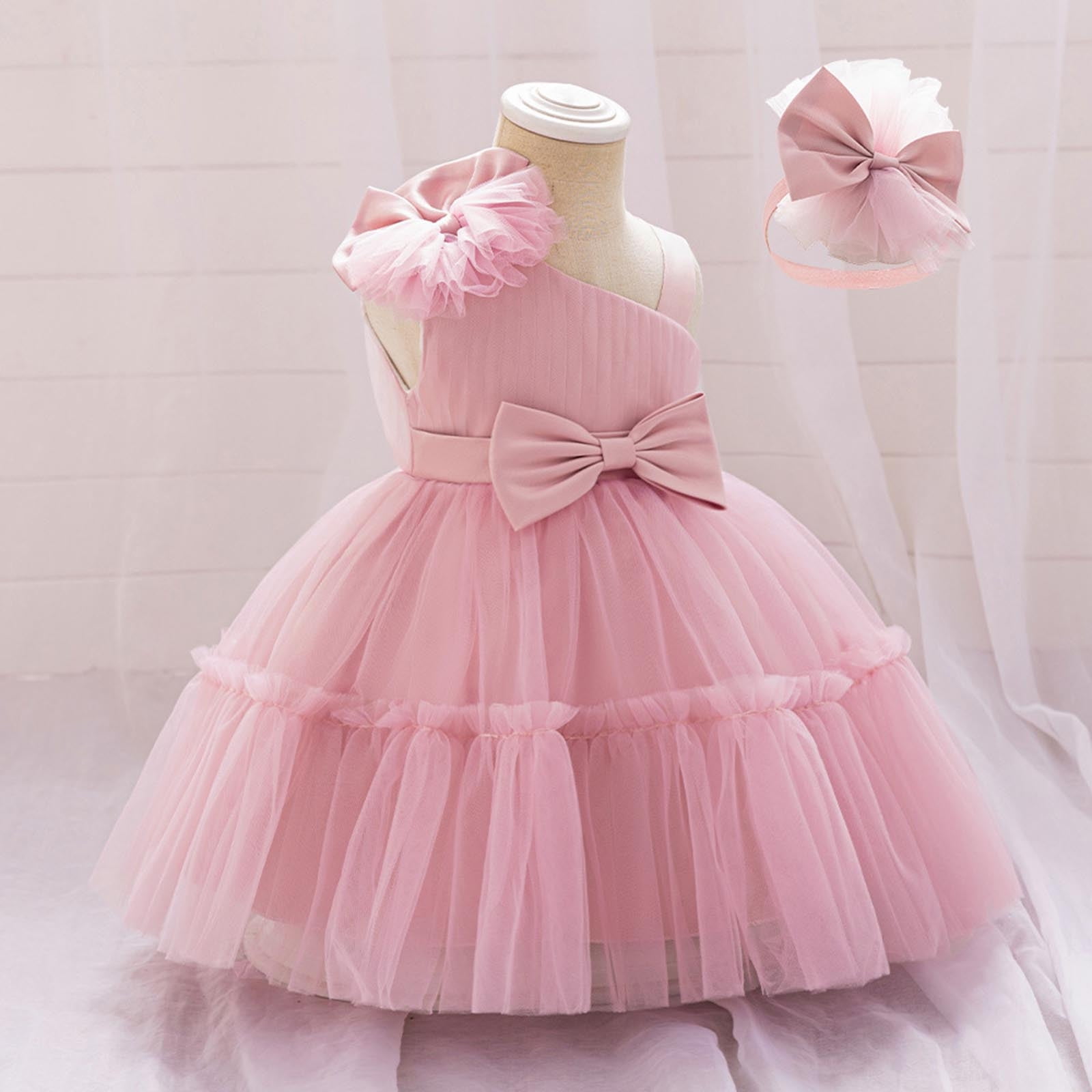 Babcutegg Toddler Girls Dress A-Line Soild Color Sleeveless Classy ...