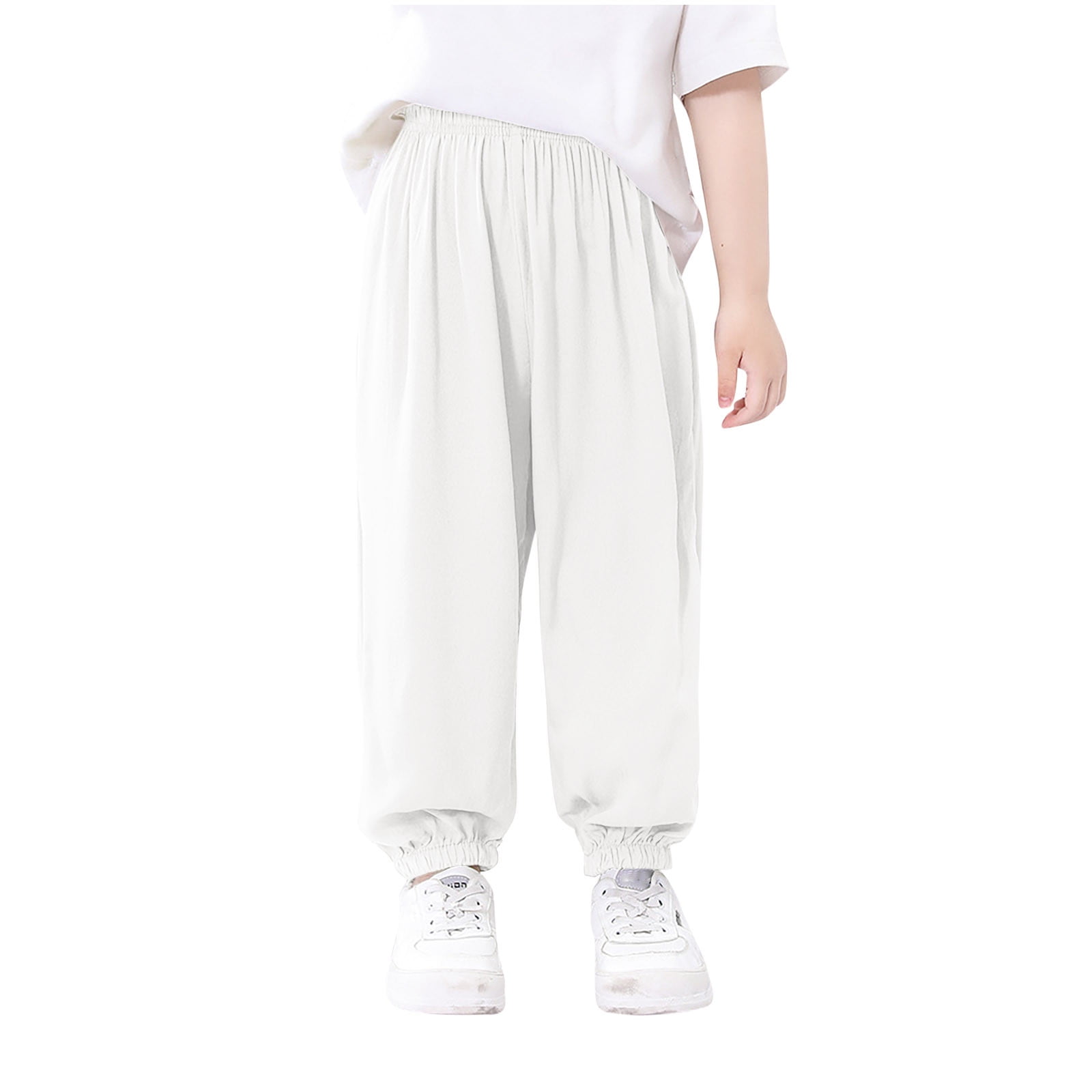 Babcutegg Toddler Girls Long Pants High Waist Relaxed Fit Side Pockets ...