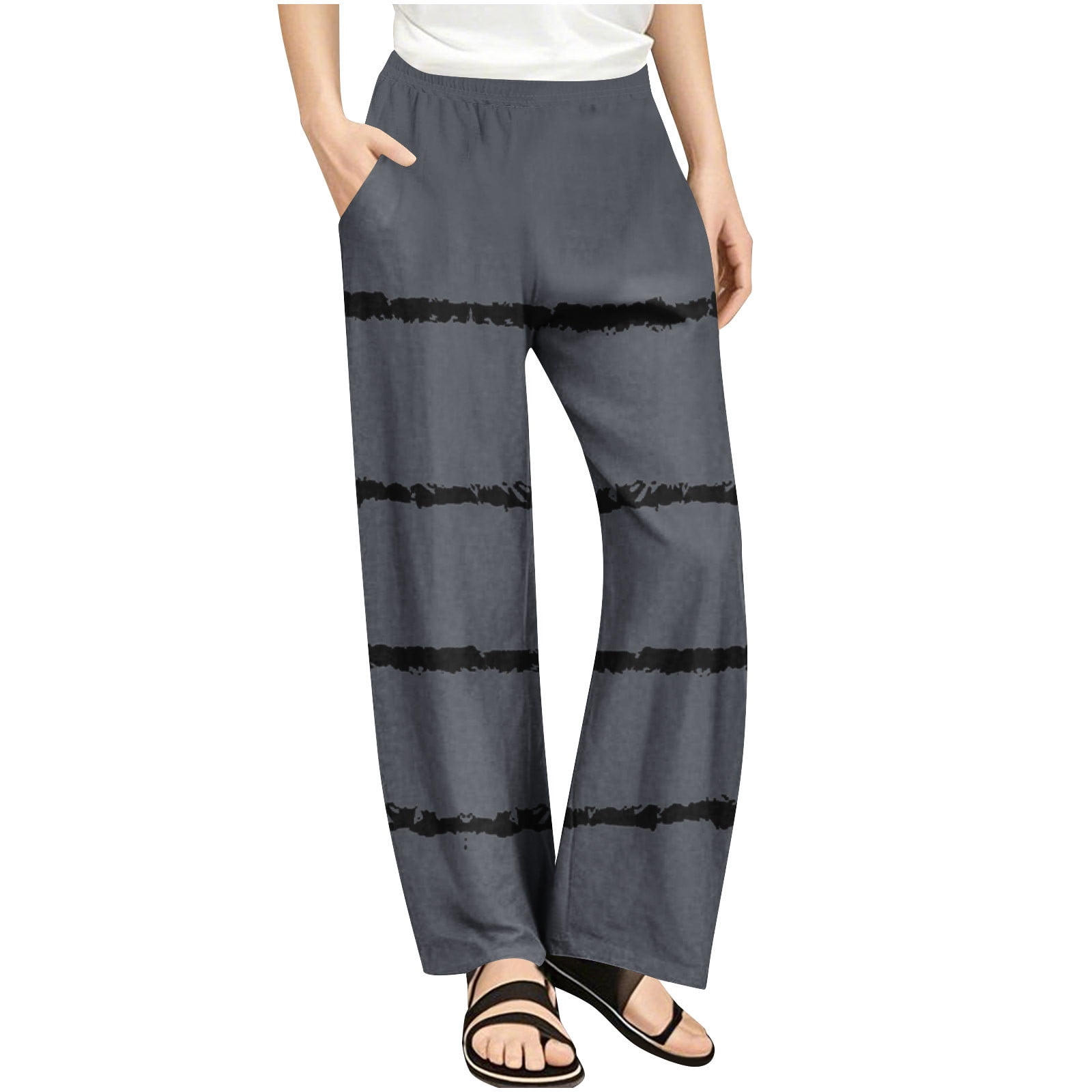 Babcutegg Toddler Girls Long Pants High Waist Wide Leg Elastic Waist ...