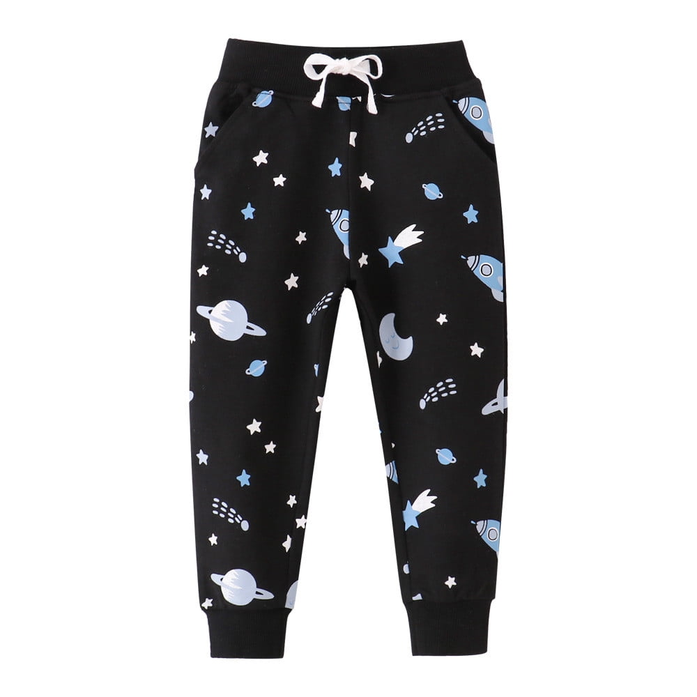 Babcutegg Toddler Girls SweatPants Side Pockets Straight Leg Graphic ...
