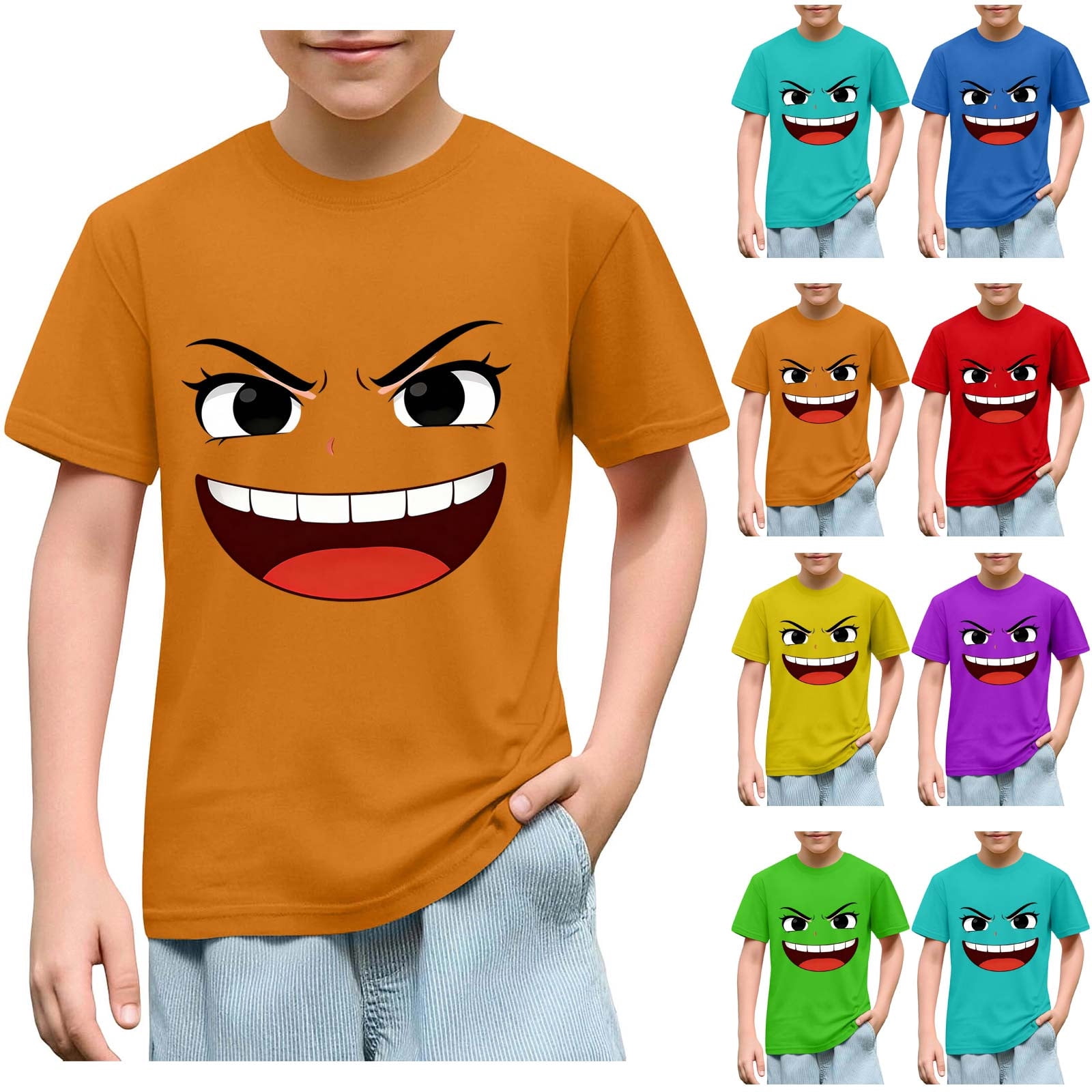 Babcutegg Unisex Solid Color Short Sleeve T-Shirt – Cute Expression ...