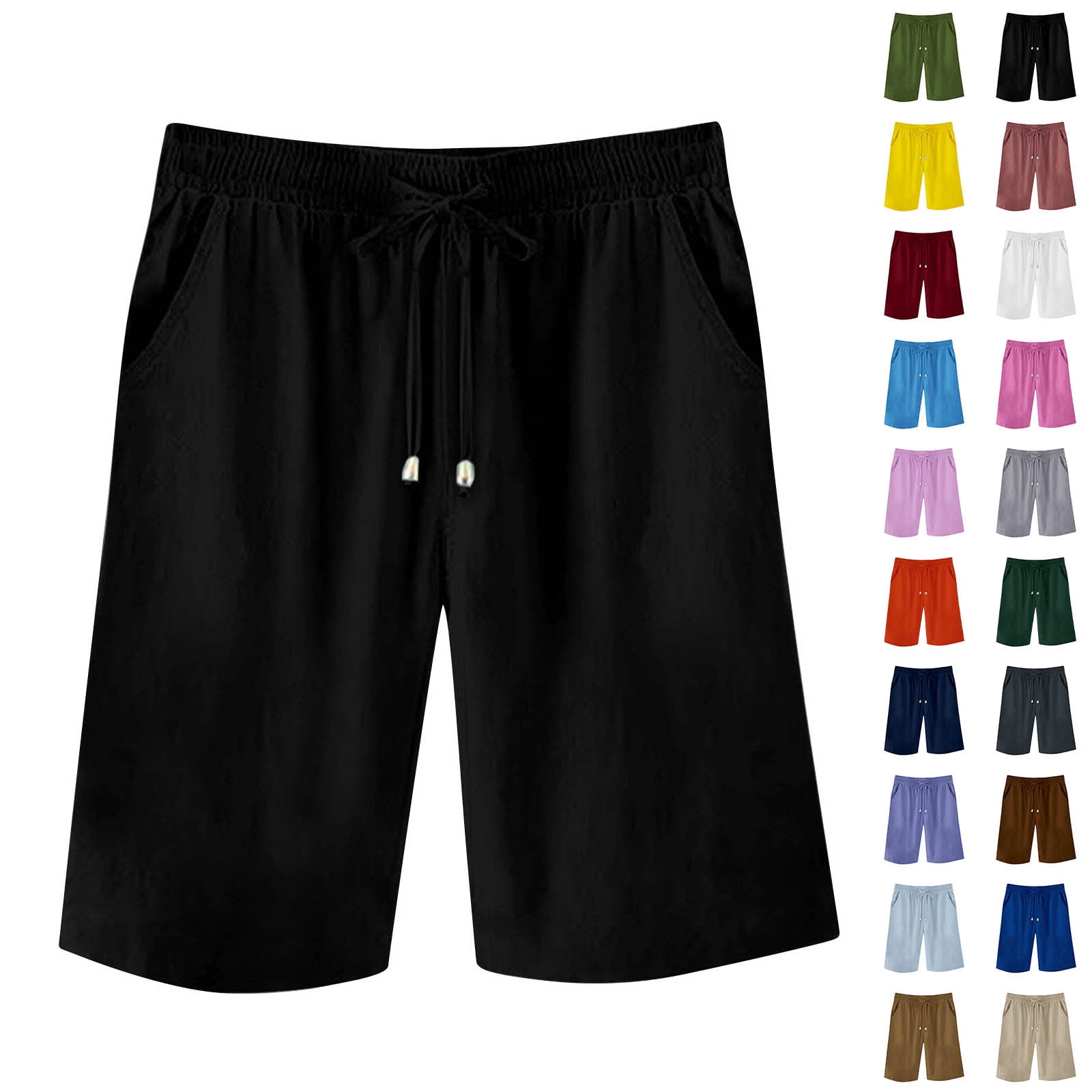 Babcutegg Women's Shorts Polyester Elastic Waist Wide Leg Short For ...