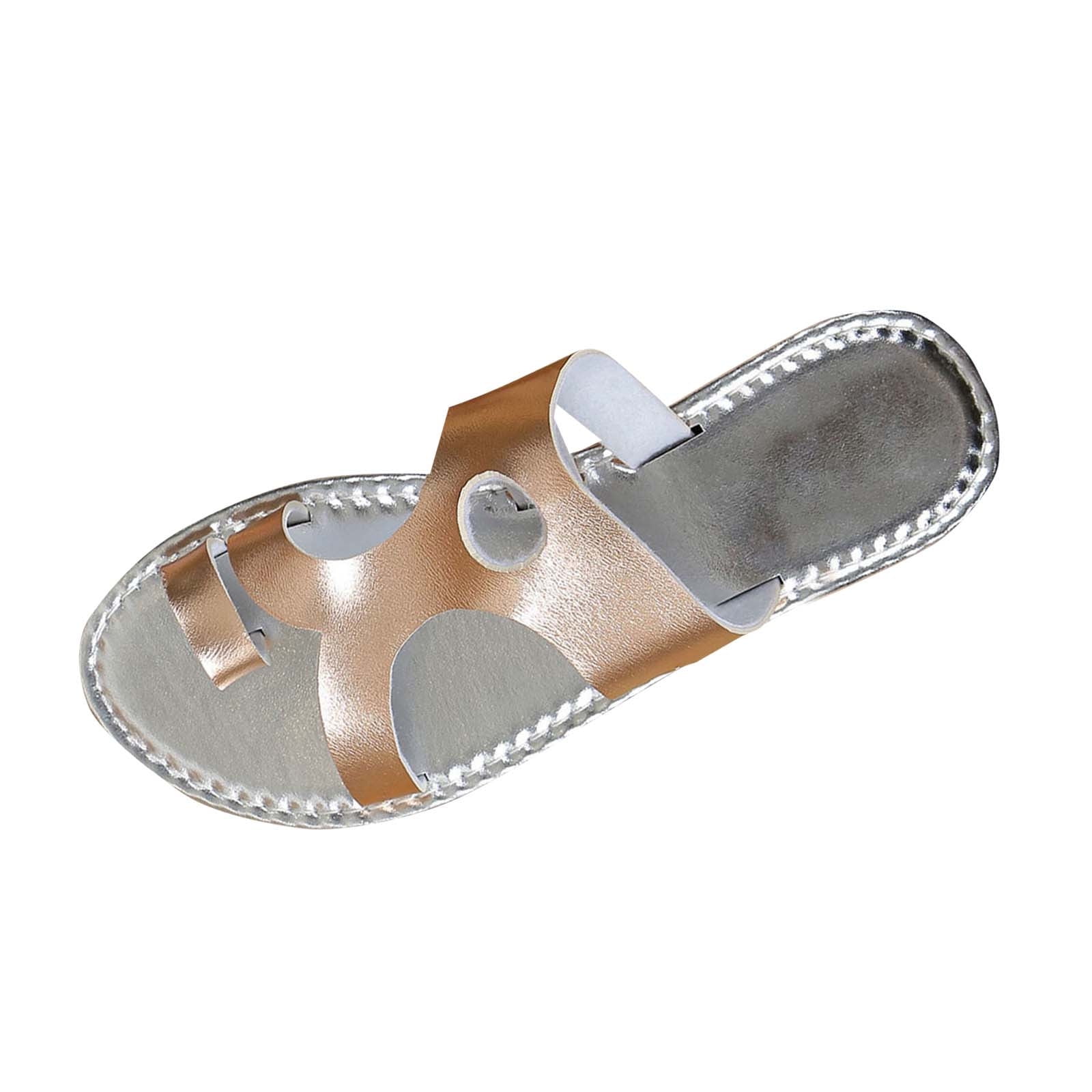 Babcutegg Womens Beach Sandals, Flat Bottom Sandals for Women Soild ...