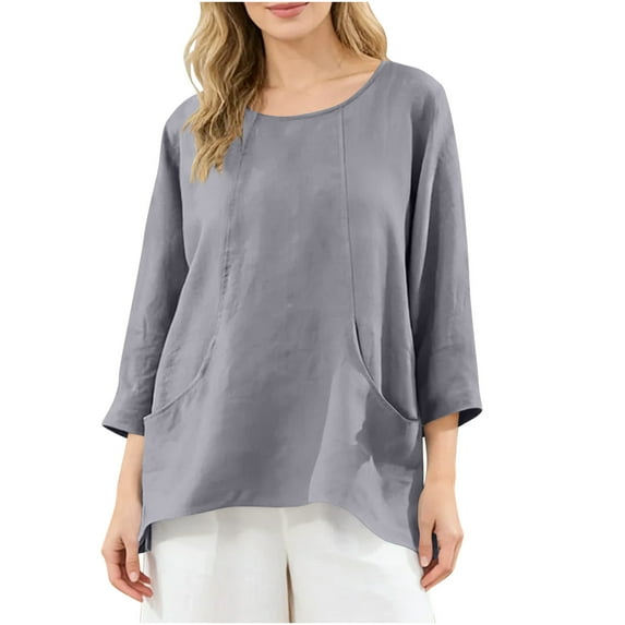 Babcutegg Womens Blouses Long Sleeve Pullover Soild Color with Button ...