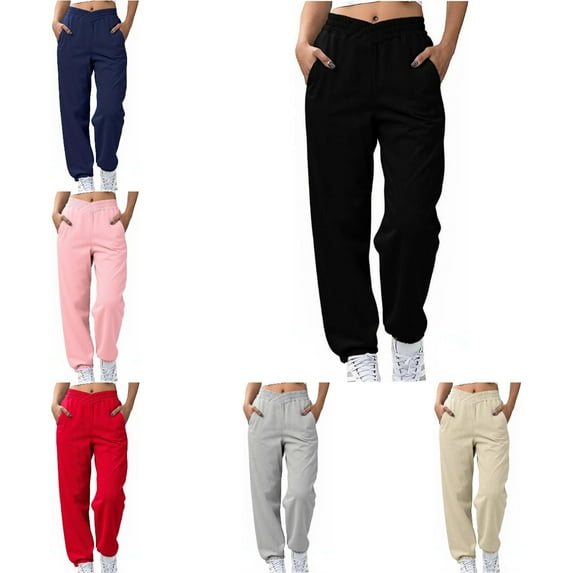 Babcutegg Womens Jogger Pants Soild Color Lightweight Casual Fashion ...