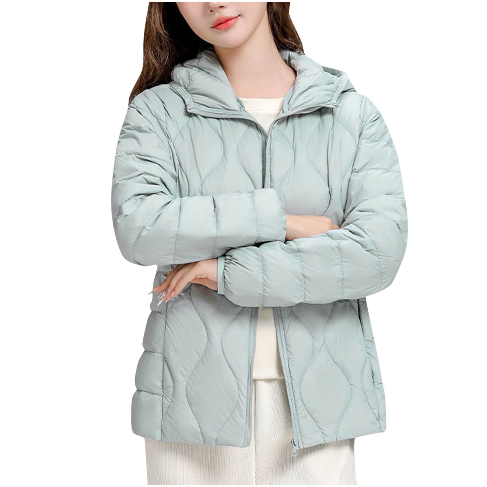 Babcutegg Womens Puffer Jackets Warm Fleece Lined Side Pockets Fall and ...