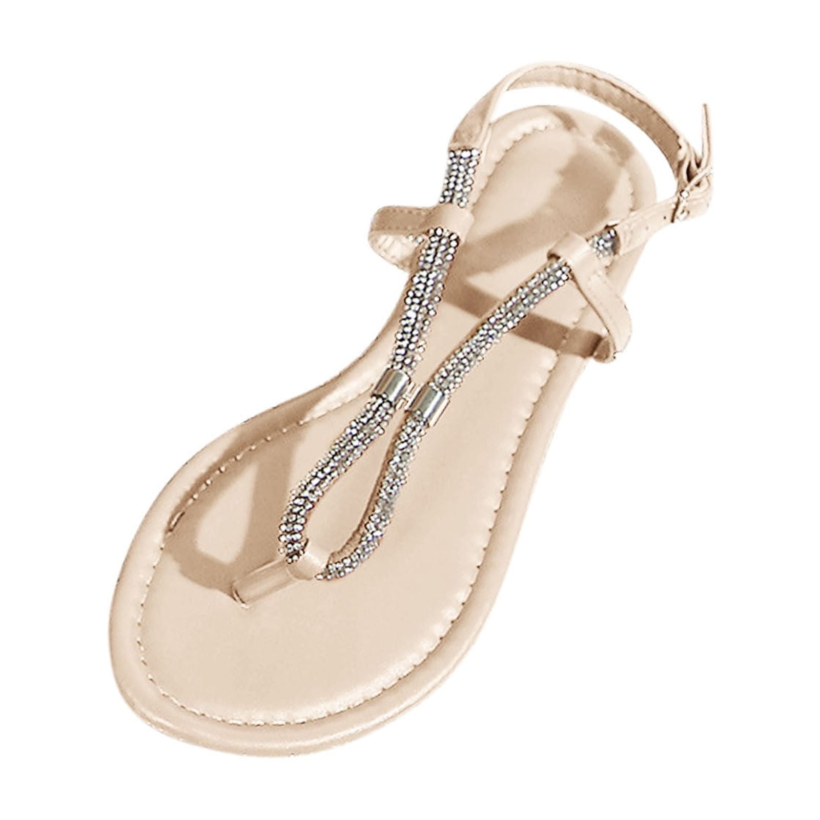 Babcutegg Womens Roman Sandals Open Toe Round Head Soild Color Stylish ...