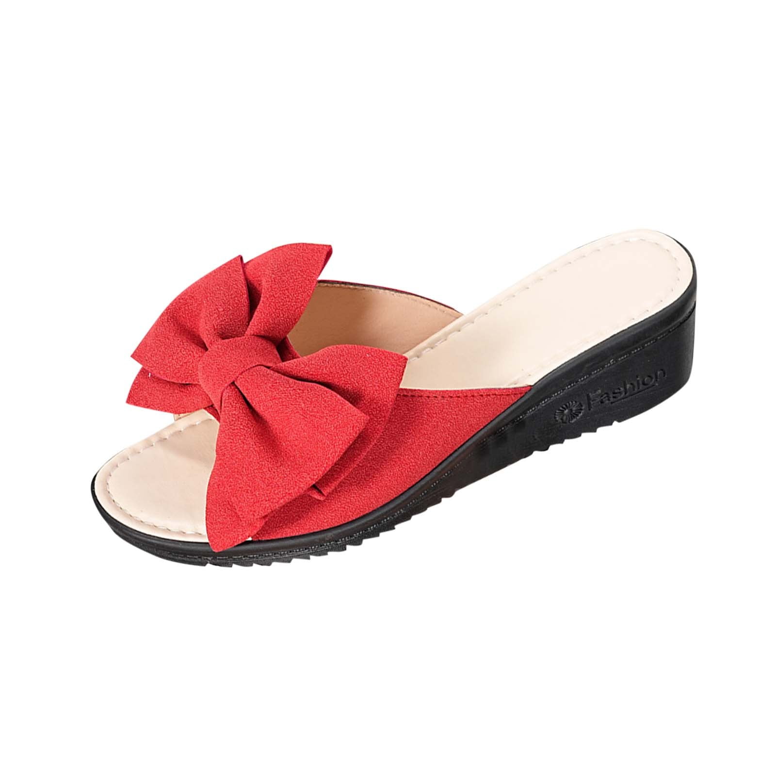 Babcutegg Womens Sandals Fish Mouth Soild Color Thick Bottom Summer ...