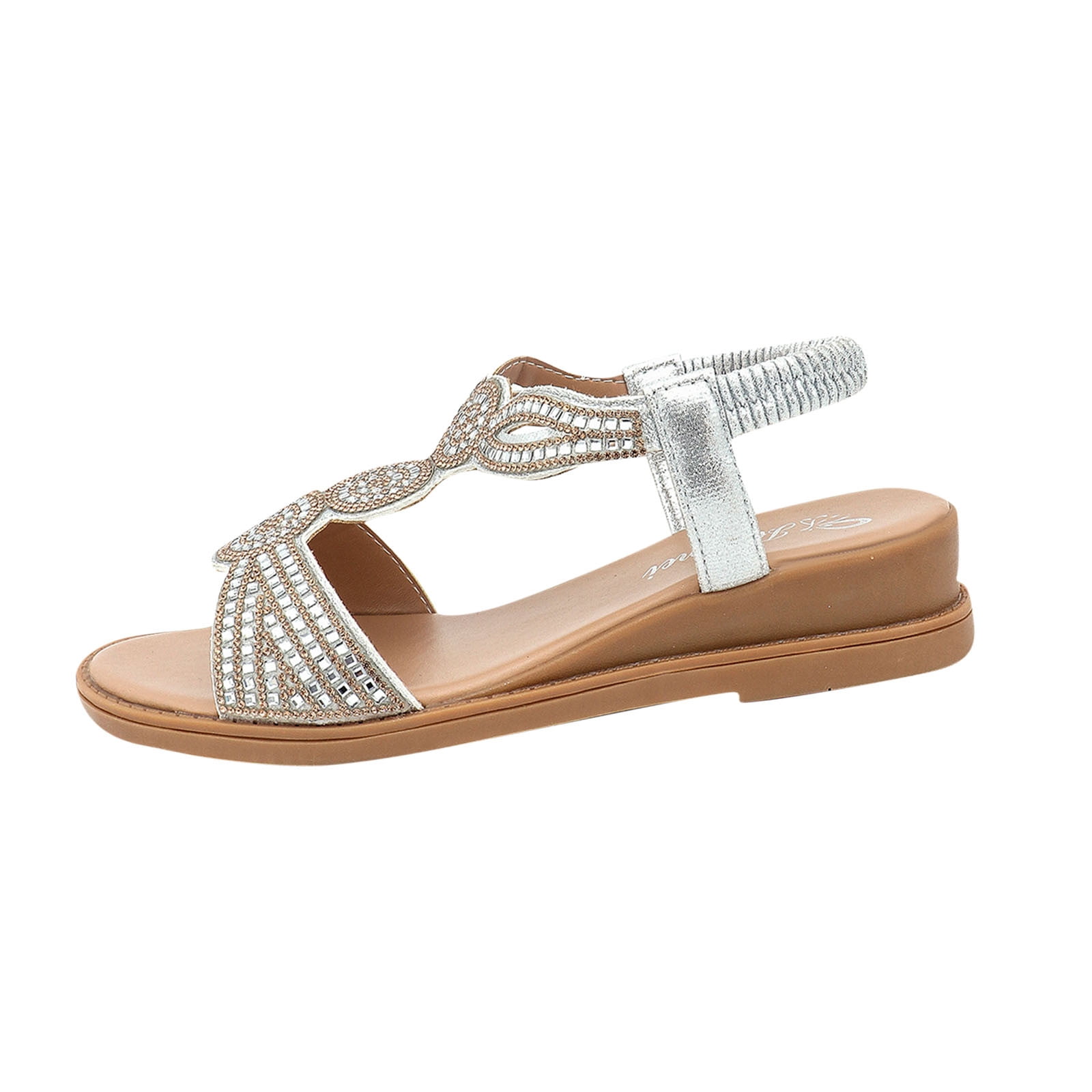 Babcutegg Womens Sandals Soild Color Flat Soft Soled Stylish Thick ...