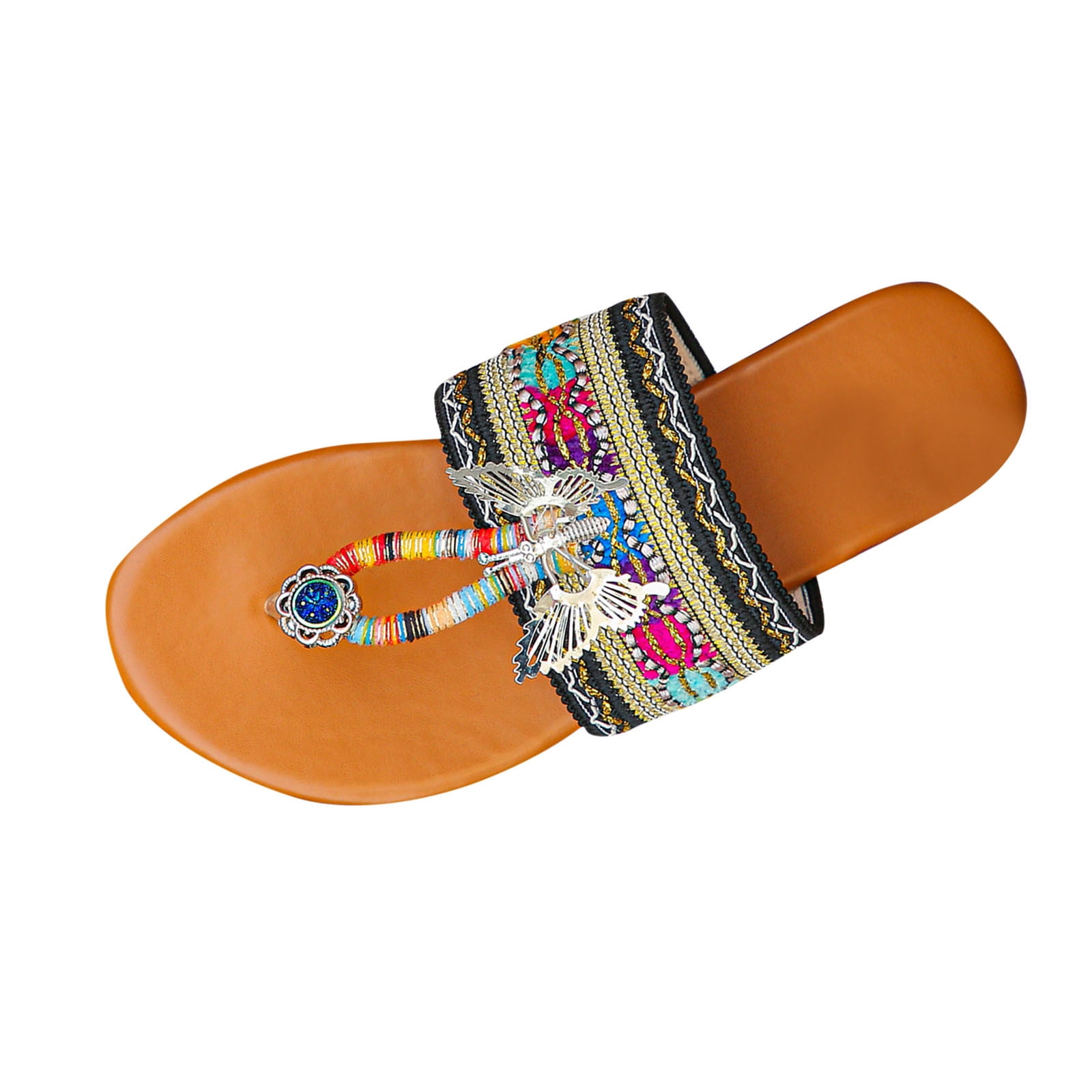 Babcutegg Womens Slippers Bohemian Style Non-Slip Flat Bottom Graphic ...